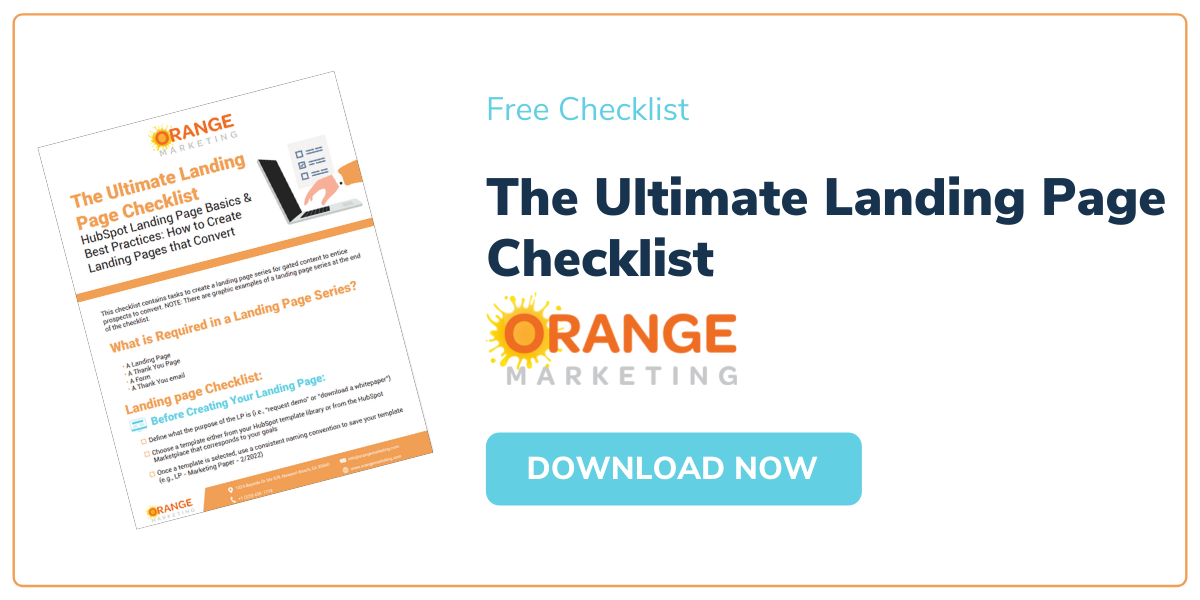 Whitepaper: The Ultimate Landing Page Checklist | Orange Marketing